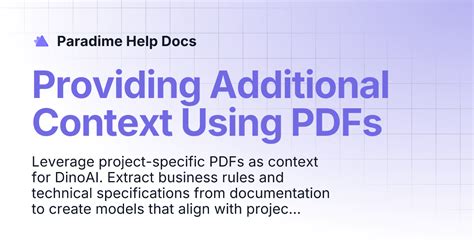 Providing Additional Context Using Pdfs Paradime Help Docs
