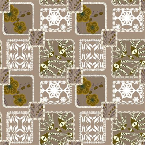 Patchwork Seamless Abstract Pattern Green Background Stock