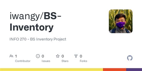 Github Iwangy Bs Inventory Info Bs Inventory Project
