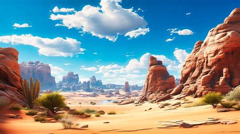 Majestic Sandstone Formations In A Desert Premium Ai Generated Image