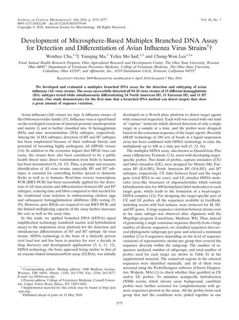 pdf development of microsphere based multiplex branched dna assay for