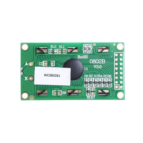 stn display 8x2 lcd module blue green screen for arduino 0802 wc0802b1