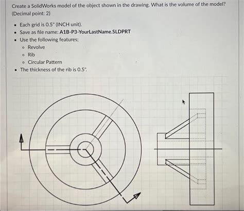 Solved Create A Solidworks Model Of The Object Shown In The