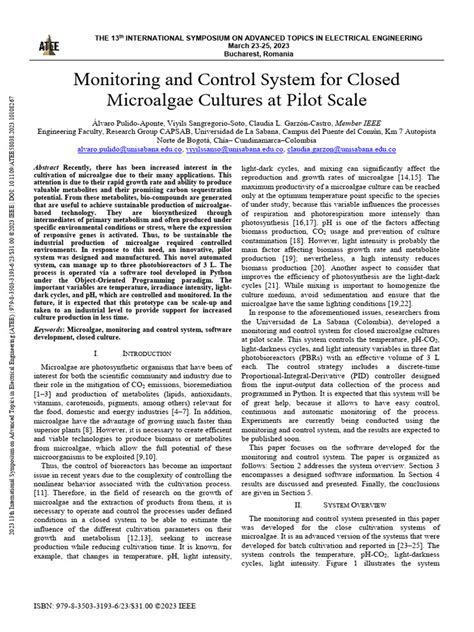 Monitoring And Control System For Closed Microalgae Cultures At Pilot Scale Pdf Object