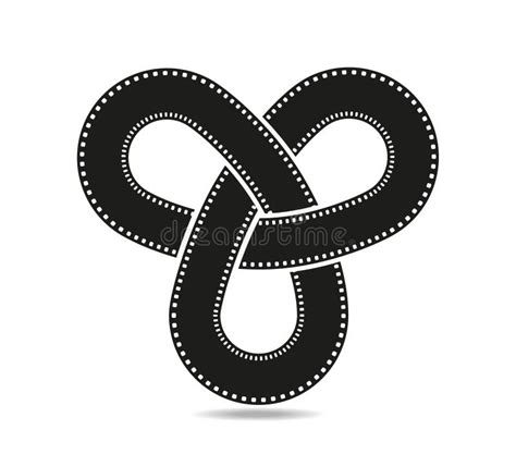 Mobius Loop With Three Elements Made Of Filmstrip Film Reel Stock