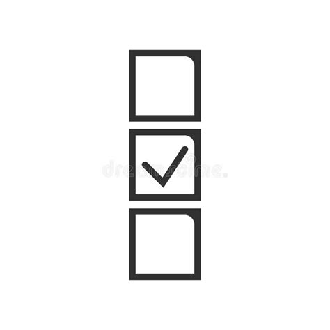 Illustration Of Check Mark Icon In Square Vector Illustration Isolated Stock Illustration