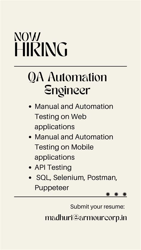 Madhuri M On Linkedin Wearehiring Automation Qaengineer