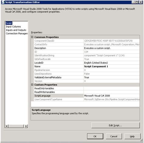 getting started with ssis script transforms codeproject