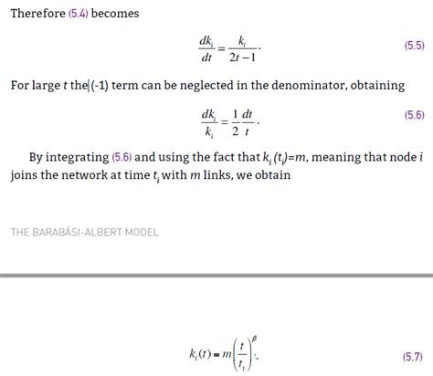 Differential Equations Degree Dynamics Preferential Attachment Model Cross Validated