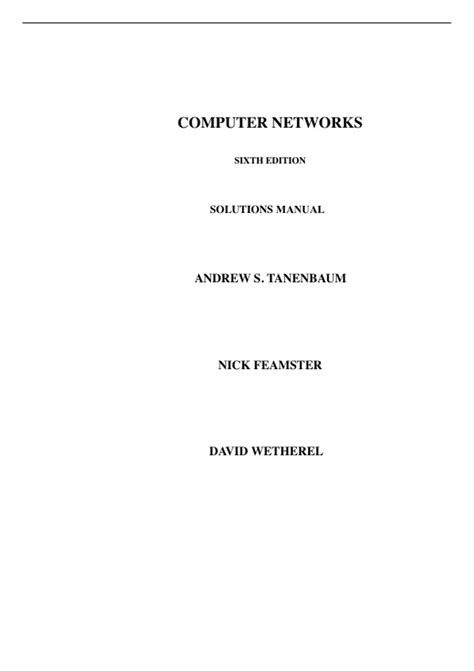 solutions manual for computer networks 6th edition by andrew tanenbaum