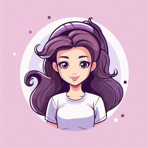 Premium Vector Beautiful Girl With Long Hair Vector Illustration In