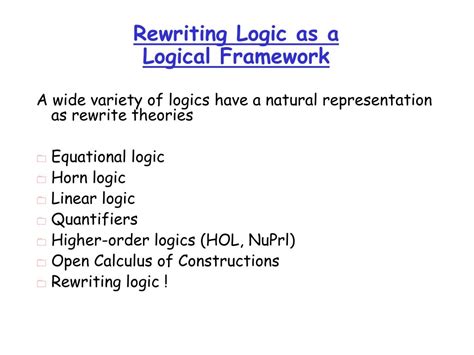 PPT Rewriting Logic And The Maude Execution Environment PowerPoint Presentation ID