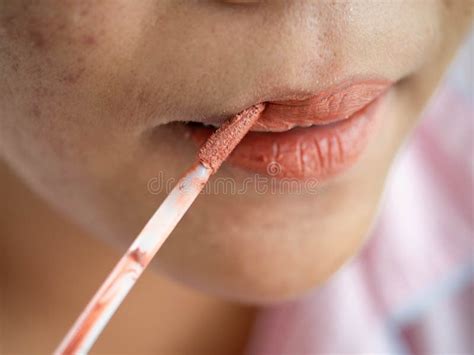 Women Make Up With Cosmetics Remove Wrinkles Clear Skin Beautiful Woman Asian Facial Acne Stock