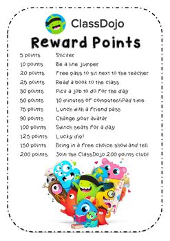 Class Dojo Reward Points By Miss Ryan S Classroom TpT