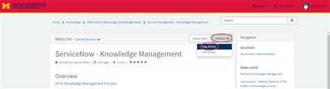 Servicenow Flag A Knowledge Article For Review Knowledge Portal