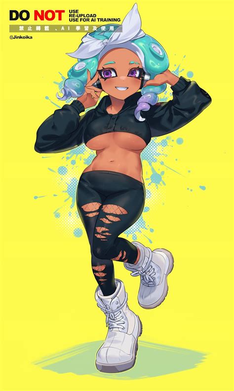 Octoling Player Character And Octoling Girl Splatoon Drawn By
