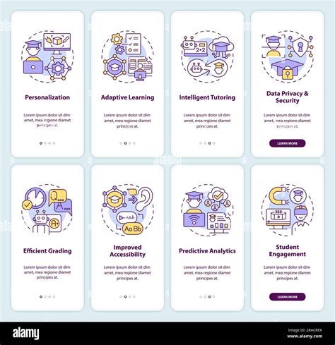 Walkthrough Ai In Education With Linear Concepts Stock Vector Image