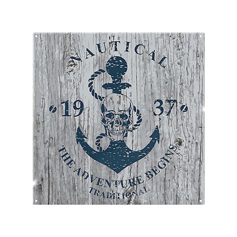 Anchor Print On Wood Splash Back Designer Style
