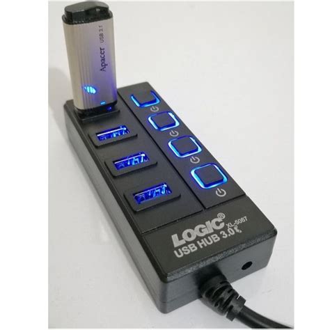 Logic 4 Ports Usb 30 Hub Led Usb Hub With Switch Super Speed 5gbps