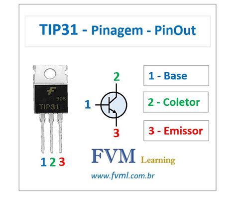 Pinagem Pinout Transistor NPN TIP Características FVML