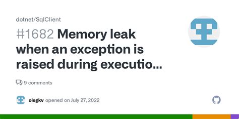 memory leak when an exception is raised during execution of sqlcommand