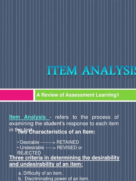 Item Analysis Pdf Psychological Testing Validity Statistics