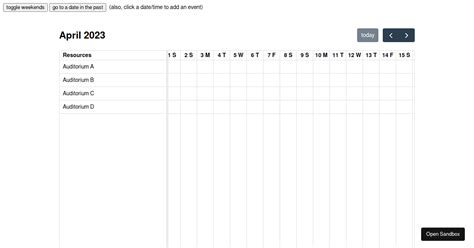 Fullcalendar React Codesandbox