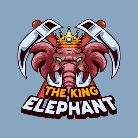Elephant King Illustration Mascots T Shirt Vintage Design 3242615
