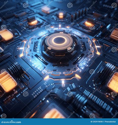 Central Cpu Or Chipset On Mainboard Stock Illustration Illustration Of Gadget Games 292919698