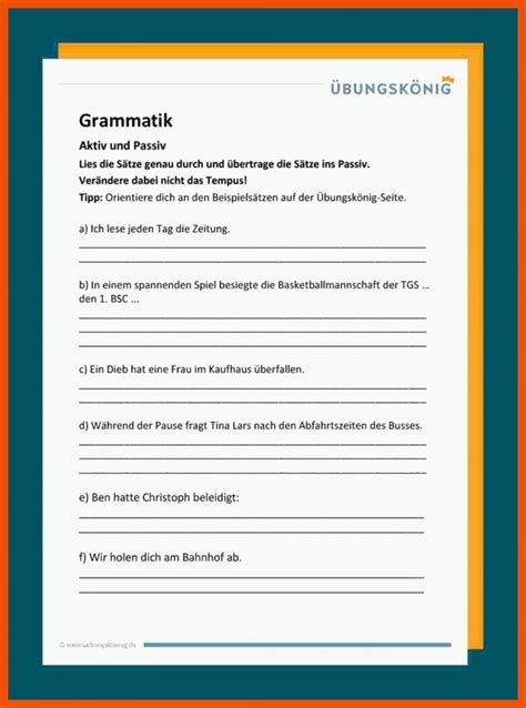 Passiv Und Aktiv Deutsch übungen