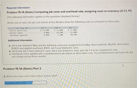 Solved Required Information Problem 15 1a Static Computing