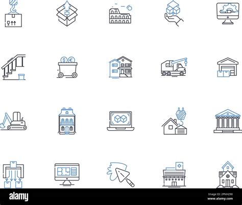 Architecture Line Icons Collection Design Planning Structure Form