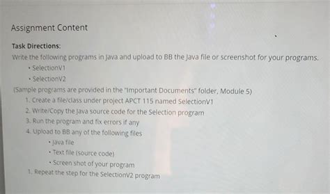 Assignment Content Task Directions Write The