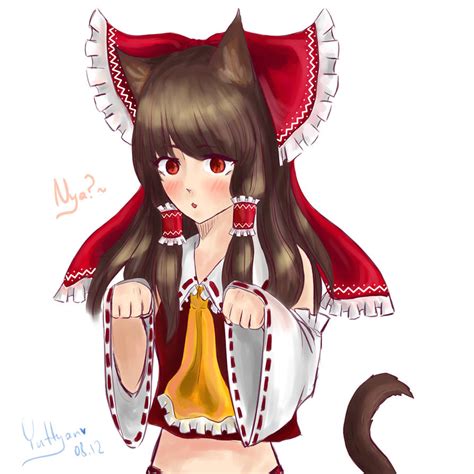 Neko Miko Reimu By Yuttyan On Deviantart
