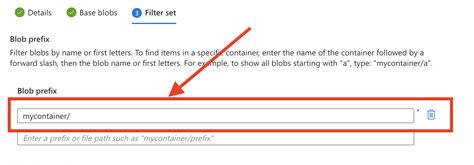 Azure Blob Storage Life Cycle Management Set Filter At Container