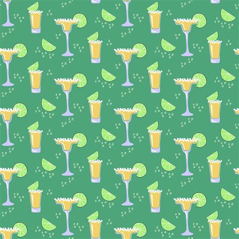 Premium Vector Flat Minimalistic Tequila Cocktails Pattern