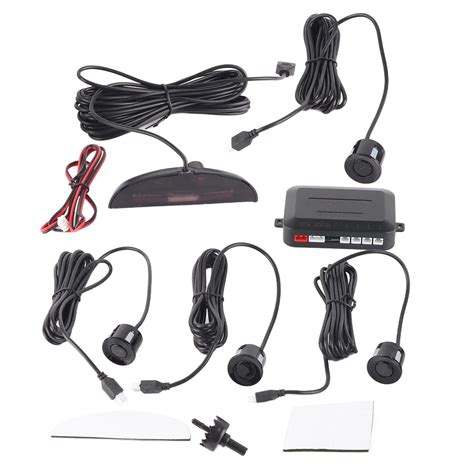 Car Parking Sensor Kit Reverse Backup Radar System With 4 Probes Led Display Buzzer Beep Alarm