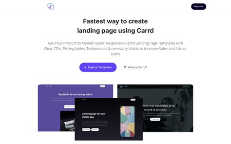 Carrd Landing Page Themes Templates