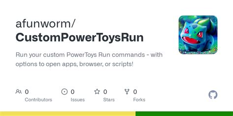 Github Afunworm Custompowertoysrun Run Your Custom Powertoys Run Commands With Options To