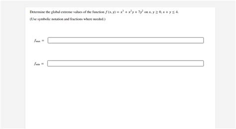 Solved Determine The Global Extreme Values Of The Function