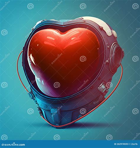 Nasa Space Exploration Style Heart Neural Network Generated Art Stock Illustration