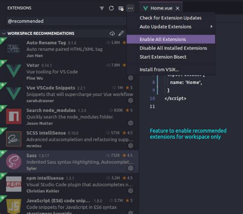 Enable All Extensions Wokrspace Option Issue Microsoft Vscode GitHub
