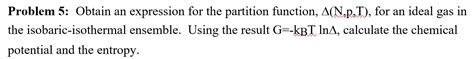 solved problem 5 obtain an expression for the partition