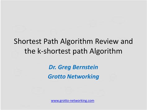 Shortest Path Algorithm Review