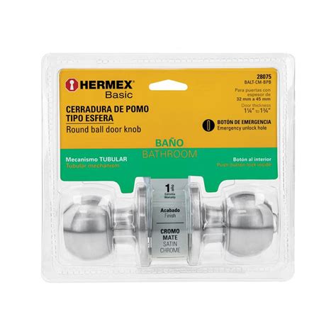 Cerradura Con Acabado Cromo Mate Para Baño Hermex Kywi