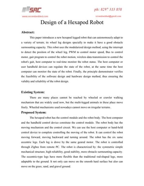 design of a hexapod robot pdf