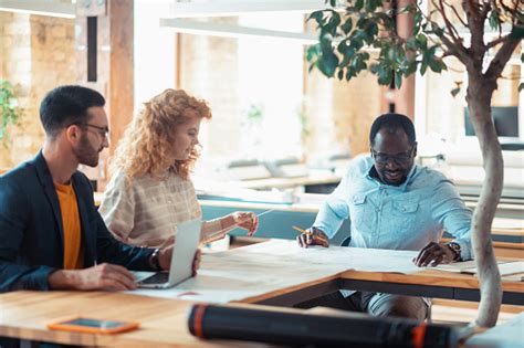 세 명의 재능있는 인테리어 디자이너가 새로운 프로젝트를 위해 스케치를 그리는 다 계획에 대한 스톡 사진 및 기타 이미지 계획 곱슬 머리 기업가 Istock