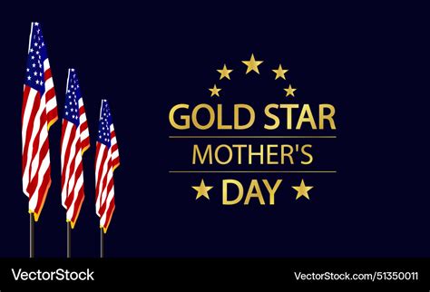Elegant Design For Gold Star Mothers Day Text Vector Image