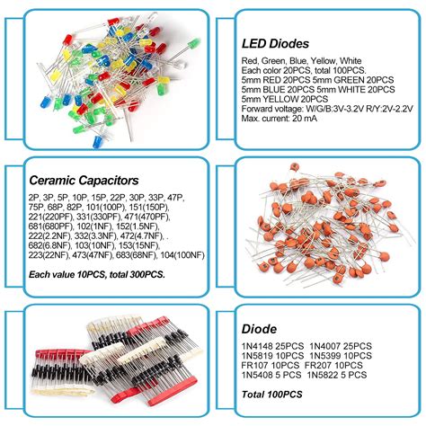 1400pcs Basic Electronics Component Assortment Kit Electrolytic Capacitor
