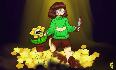 Chara And Flowey BFFs Redraw By GalaxyCat1772 On DeviantArt